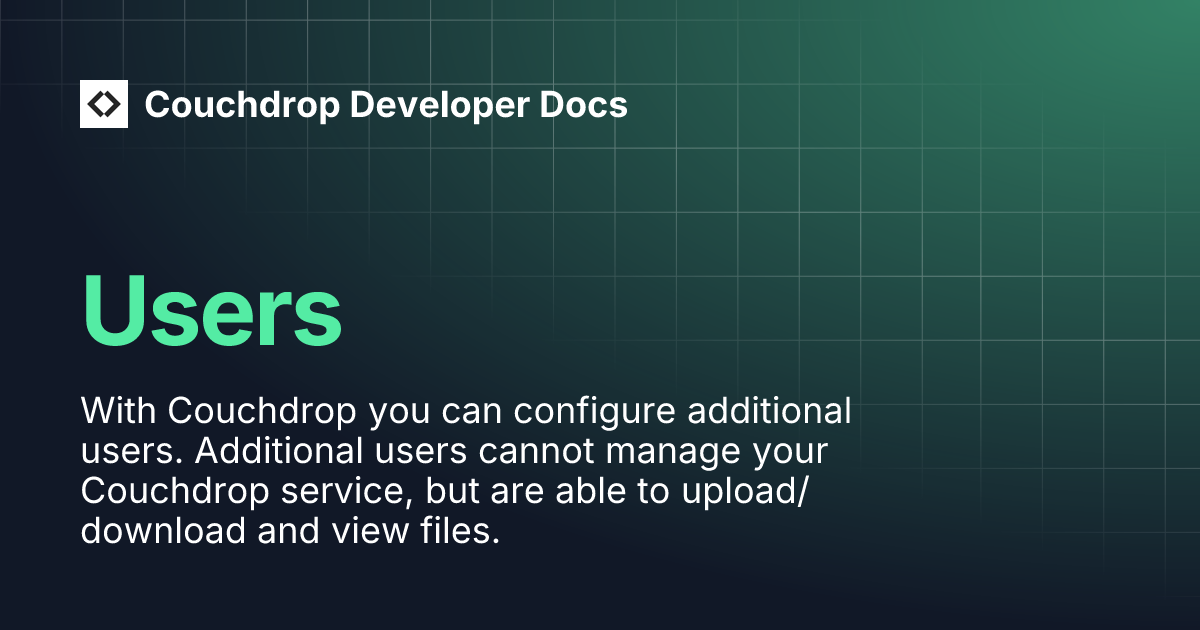 Users | Couchdrop Developer Docs
